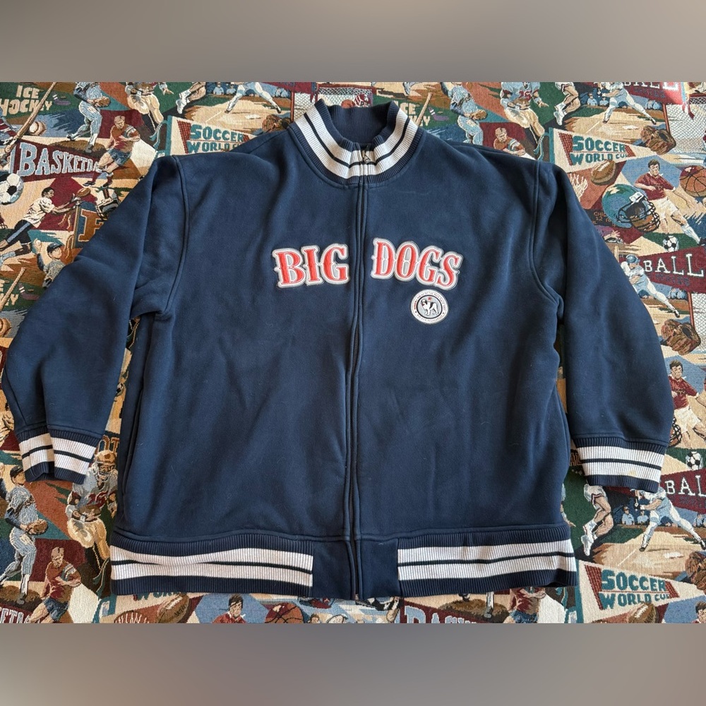 Vintage Big Dogs Navy Varsity Jacket - Gem